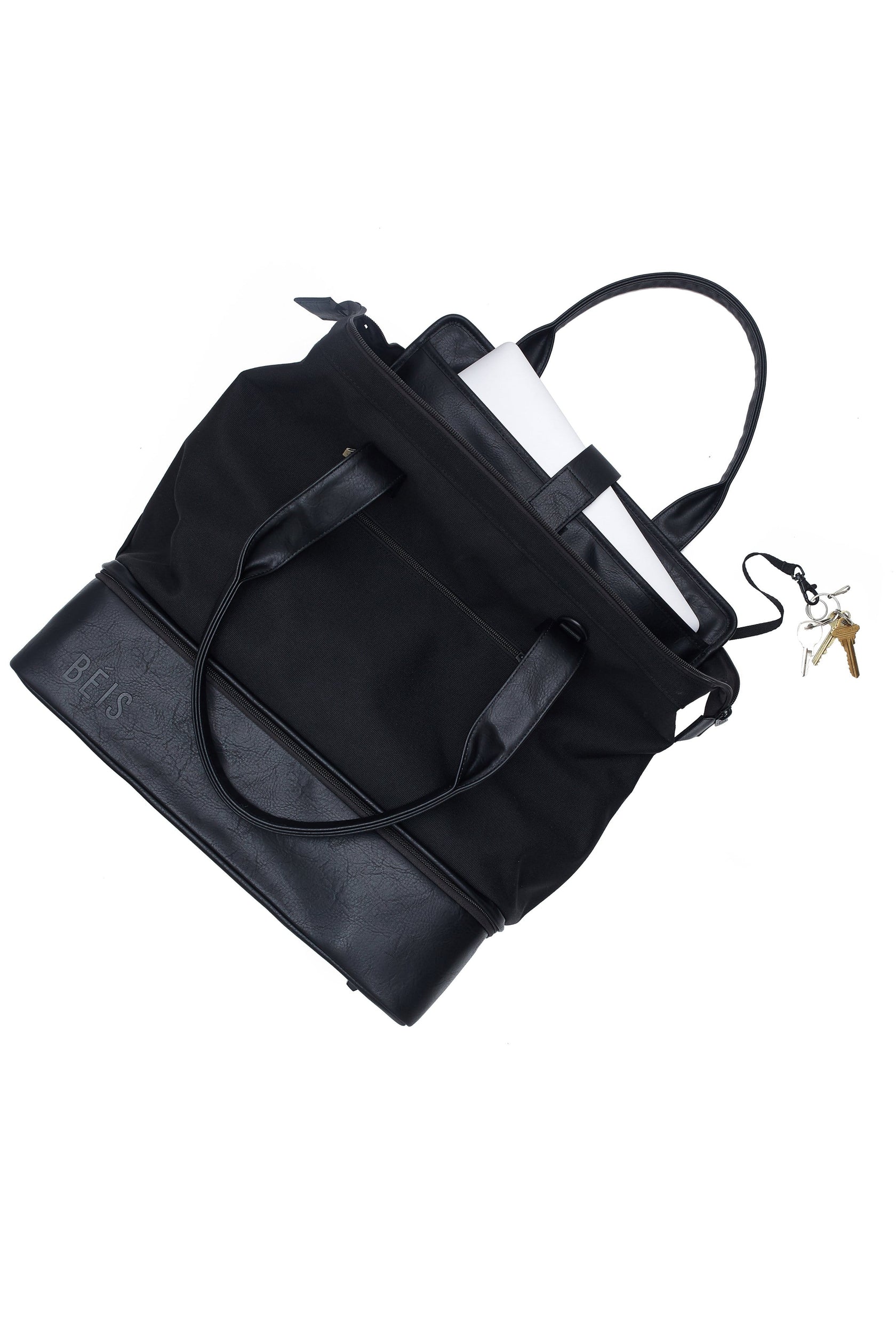 BÉIS 'The Convertible Weekender' in Black - Small Weekend Bag ...
