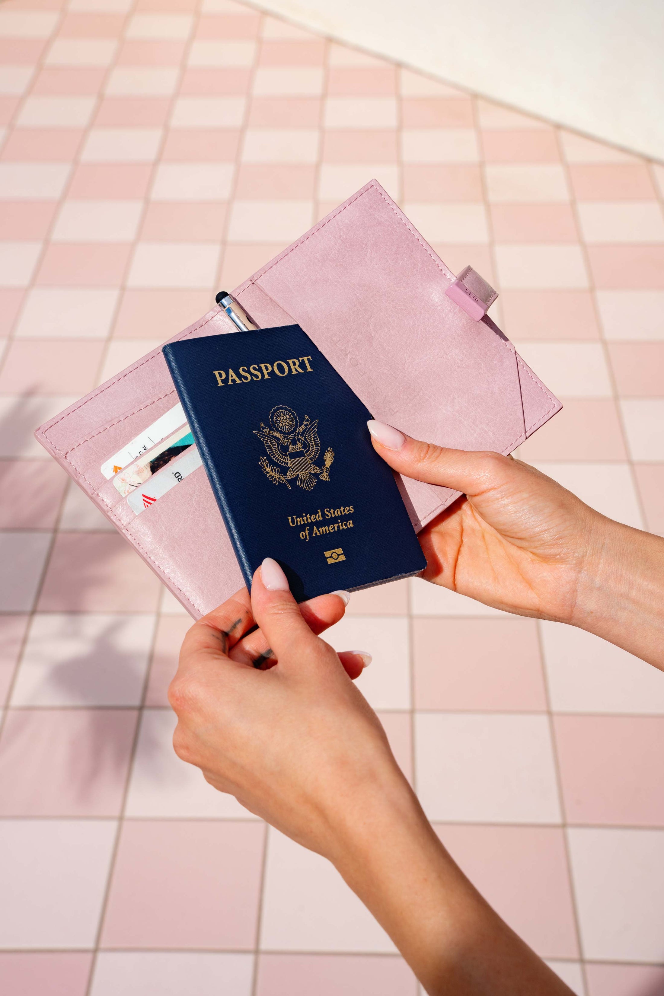 BÉIS 'The Passport & Luggage Tag Set' in Pink - Luggage Tag & Passport ...