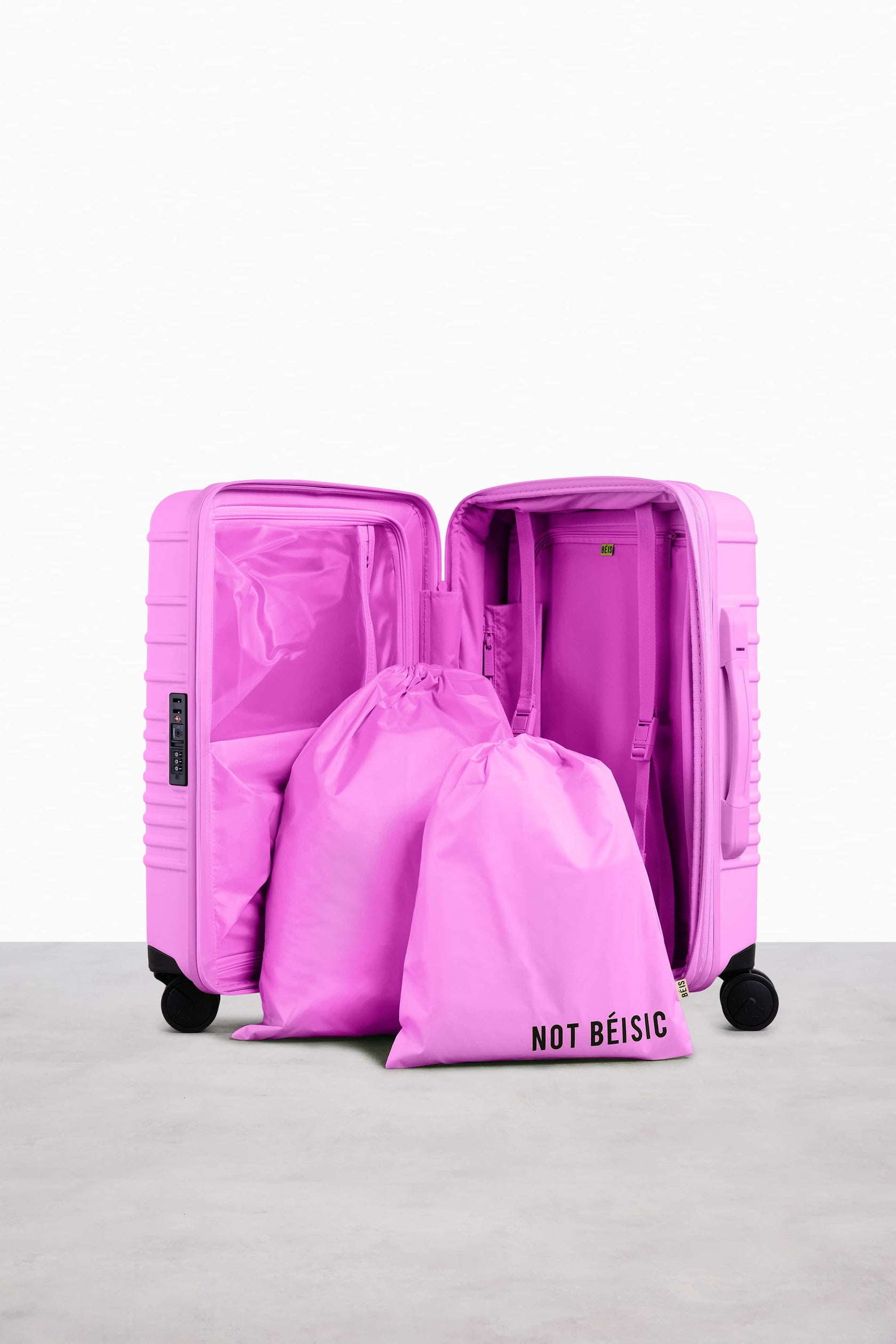 BÉIS 'The Carry-On Roller' in Berry - 21" Carry On Rolling Luggage In ...